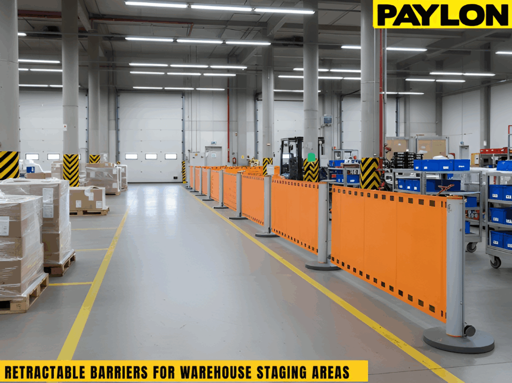 Warehouse Staging Areas: Retractable Barriers That Keep Aisles and ...