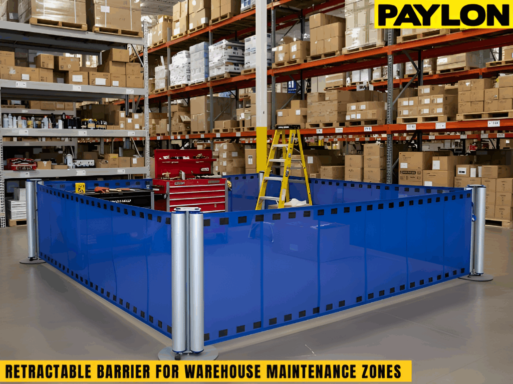Warehouse Maintenance Zones: Temporary Industrial Retractable Barriers ...